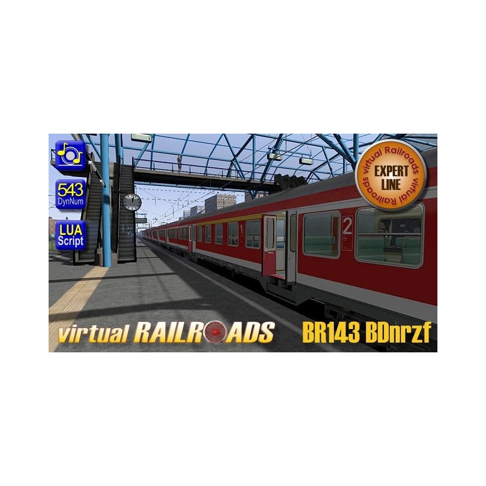 virtualRailroads - BDnrzf + DB BR143 ExpertLine Verkehrsrot